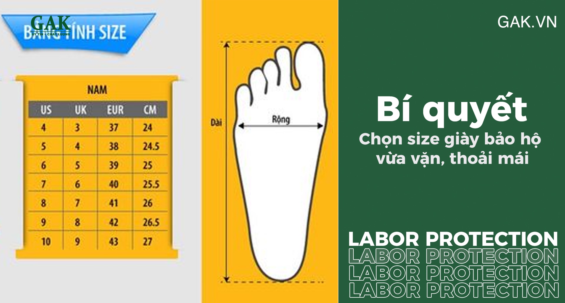 Bí quyết chọn size giày bảo hộ vừa vặn, thoải mái