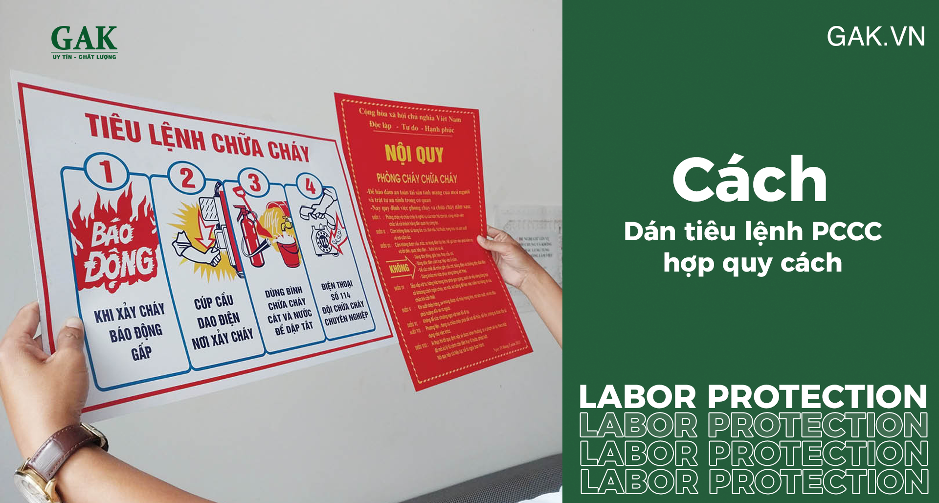 Hướng dẫn cách dán tiêu lệnh chữa cháy hợp quy cách